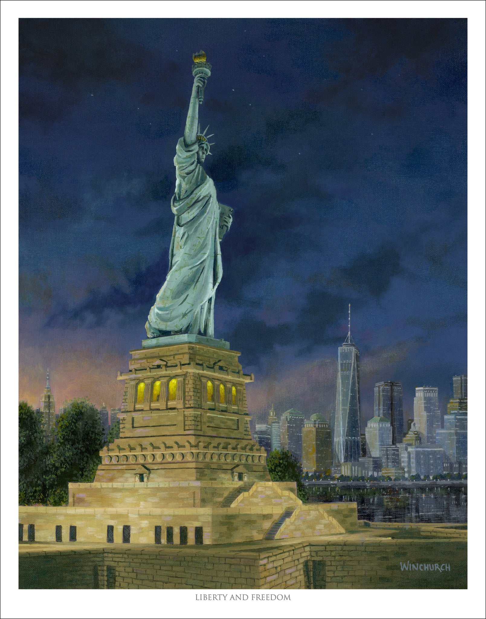 Liberty And Freedom Statue Liberty American Symbol Freedom New Stock